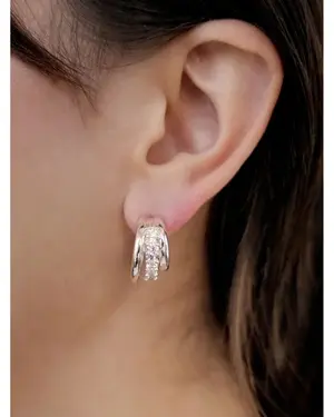 Ettika Mini Hoop Earrings With Pave Detail