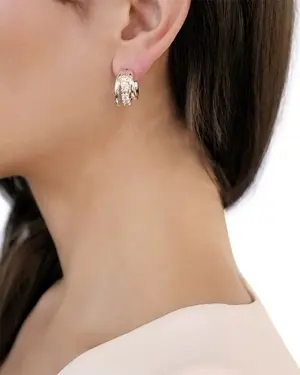 Ettika Mini Hoop Earrings With Pave Detail