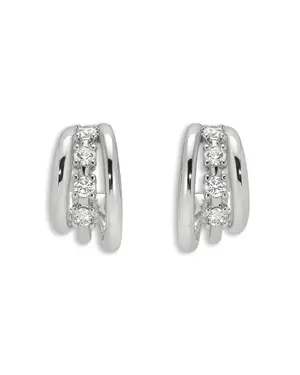 Ettika Mini Hoop Earrings With Pave Detail