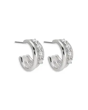 Ettika Mini Hoop Earrings With Pave Detail