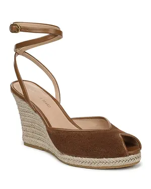 Veronica Beard Pasina Espadrille Wedge Sandals With Ankle Strap - Chestnut