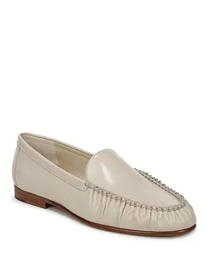 Veronica Beard Prilla Leather Loafers - Limestone