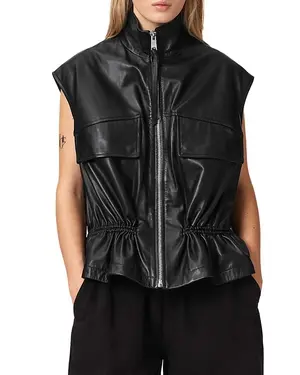 Allsaints Leather Vests For Women