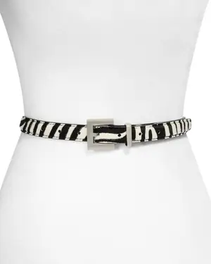 ANINE BING Nicola Print Calf Hair Belt - Zebra