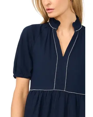 CECE DUPRAZ Whipstitched Babydoll Dress