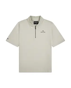 PAPER PLANES French Terry Script Weld Quarter Zip Polo