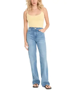 Good American Soft Tech Good True High Rise Straight Jeans - Indigo