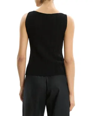 Theory Textured Boat Neck Top