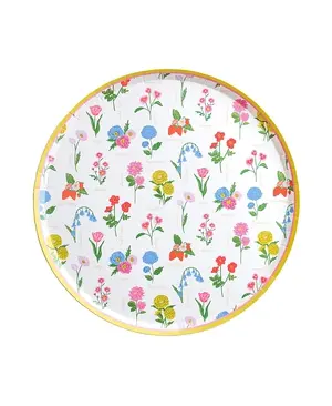 JOLLITY & CO In Bloom Floral Paper Dinner Plates, Set Of 8 Floral