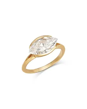 Bloomingdale'S 18k Yellow Marquise Cut Lab-grown Diamond Solitaire Ring - Gold