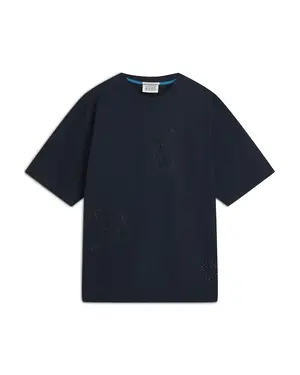 Scotch & Soda Delfts Blau Embroidered T-shirt