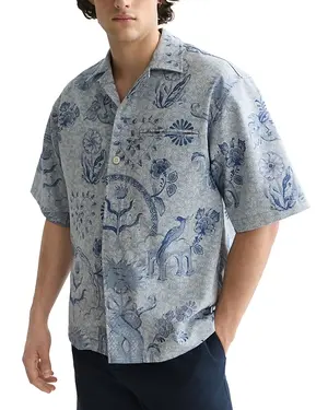 Scotch & Soda Delfts Blau Jacquard Graphic Shirt