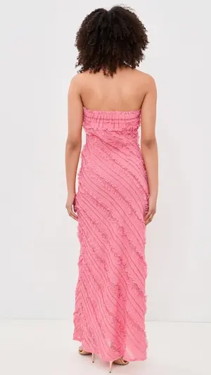 Endless Rose Strapless Ruffled Maxi Dress