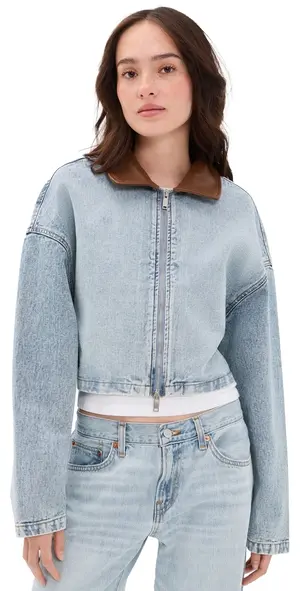 SEROYA Coop Jacket With Denim Trim