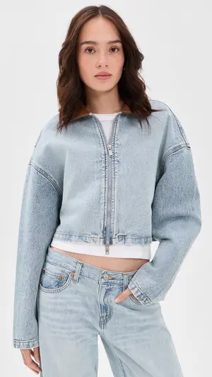SEROYA Coop Jacket With Denim Trim