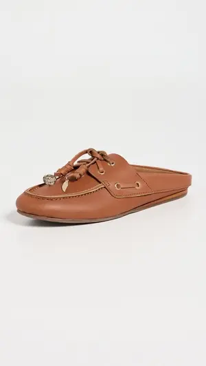 ANCIENT GREEK SANDALS Naveta Boat Shoe Mules - Natural