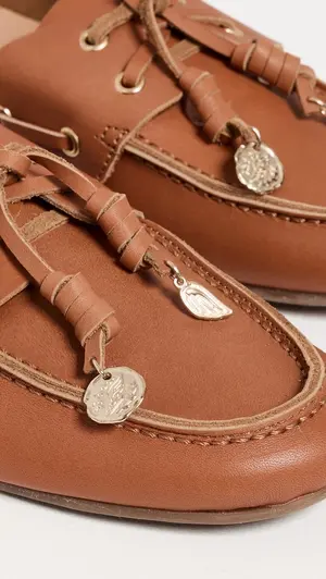 ANCIENT GREEK SANDALS Naveta Boat Shoe Mules - Natural