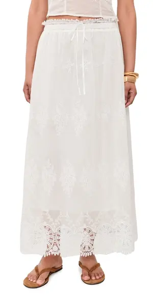 HOUSE OF SUNNY Blossom Embroidered Maxi Skirt