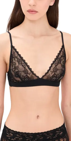 STRIPE & STARE Eco Lace Non Pad Triangle Bra - Black