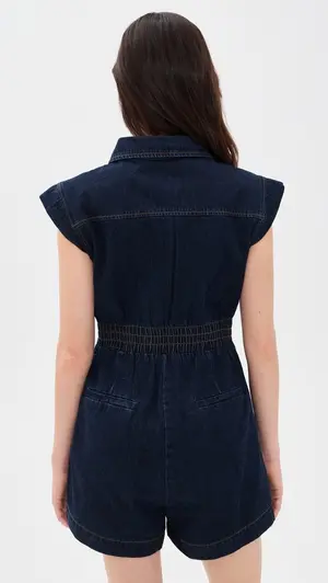 Line & Dot Flavia Denim Romper