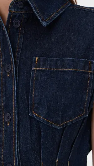Line & Dot Flavia Denim Romper