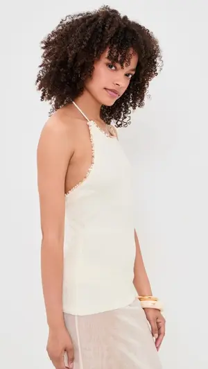Line & Dot Simone Sweater Tank Top With Bead And Stone Trim