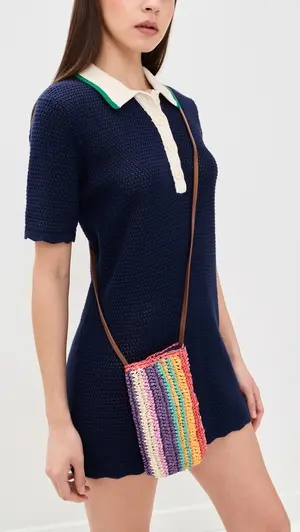 Faherty Brand Straw Stripe Crossbody Bag