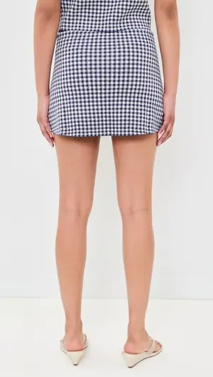 Good American The Keepsake Skort In Gingham Checks
