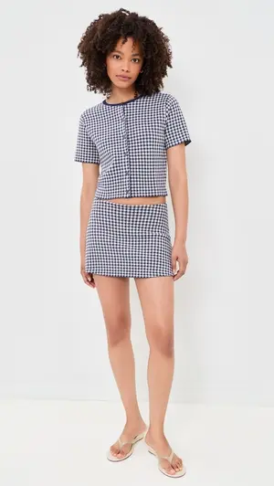 Good American The Keepsake Skort In Gingham Checks