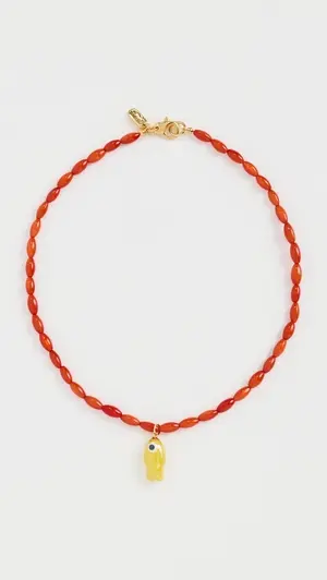 LOGAN TAY Beaded Fish Pendant Necklace