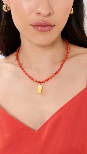 LOGAN TAY Beaded Fish Pendant Necklace