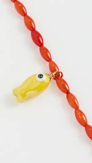 LOGAN TAY Beaded Fish Pendant Necklace