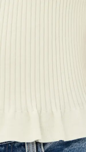 Paige Bronwyn Tank With Square Neck And Ruffle Trim - Ivory