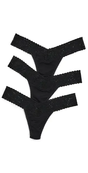 Hanky Panky Dreamease Low Rise Thong 3 Pack - Black