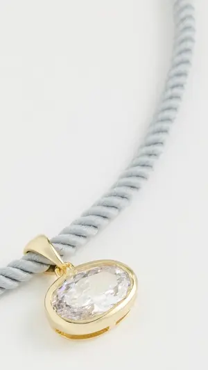 ADINA EDEN Bezel Charm & Colored Rope Necklace
