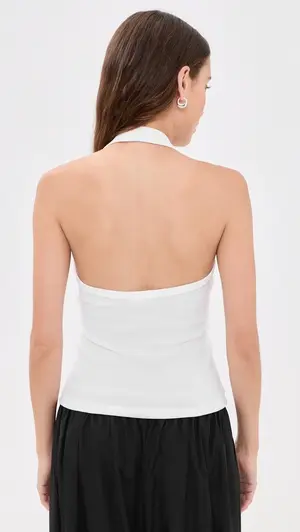 A.L.C. Ari Halter Neck Tank Top - White