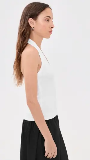 A.L.C. Ari Halter Neck Tank Top - White