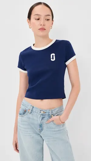 Marc Jacobs Ringer Baby Tee - Navy Multi