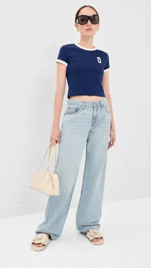 Marc Jacobs Ringer Baby Tee - Navy Multi