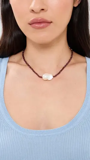 ADINA EDEN Beaded Baroque Pearl Choker Necklace