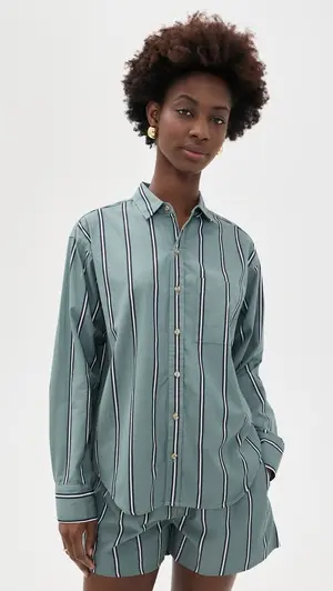 Donni. Pop Stripe Shirt - Sage