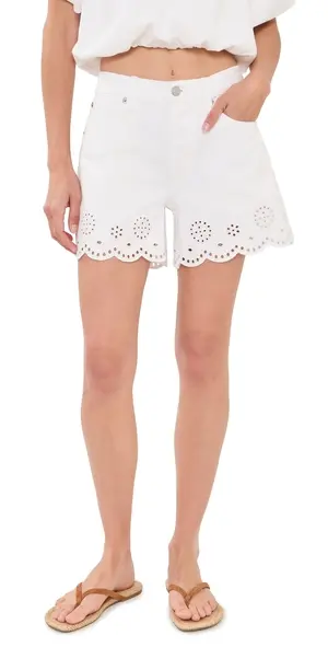 FRAME Eyelet Denim Shorts
