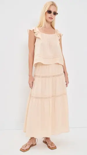 Paige Oaks Top - Light Peach