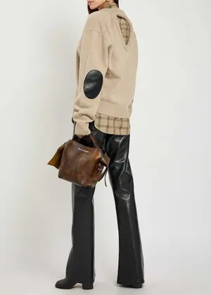 Acne Studios Ribbed Wool Jumper With Cut-out Detail - Beige