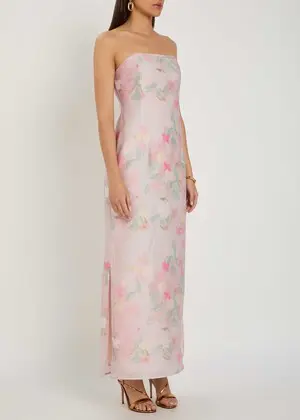 Bernadette Elora Floral Print Strapless Woven Maxi Dress