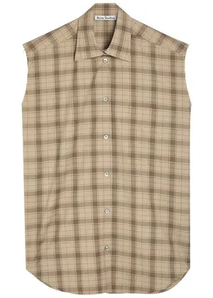 Acne Studios Checked Wool Sleeveless Shirt