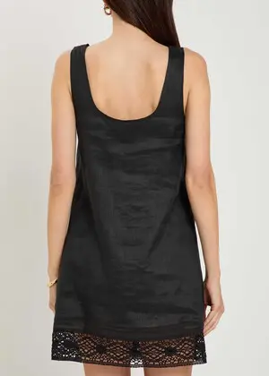 FRAME Embroidered Ramie Mini Dress