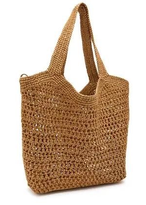 TOD'S Raffia Tote Bag With Designer Plaque