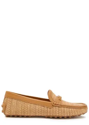 TOD'S Gommino Raffia Loafers - Camel