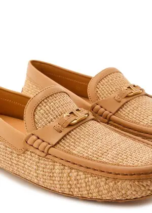 TOD'S Gommino Raffia Loafers - Camel
